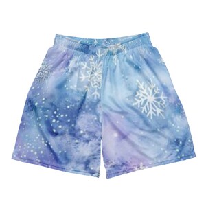 Snowflake Glitter Unisex Mesh Shorts | Tie Dye Shorts for Men Women ...