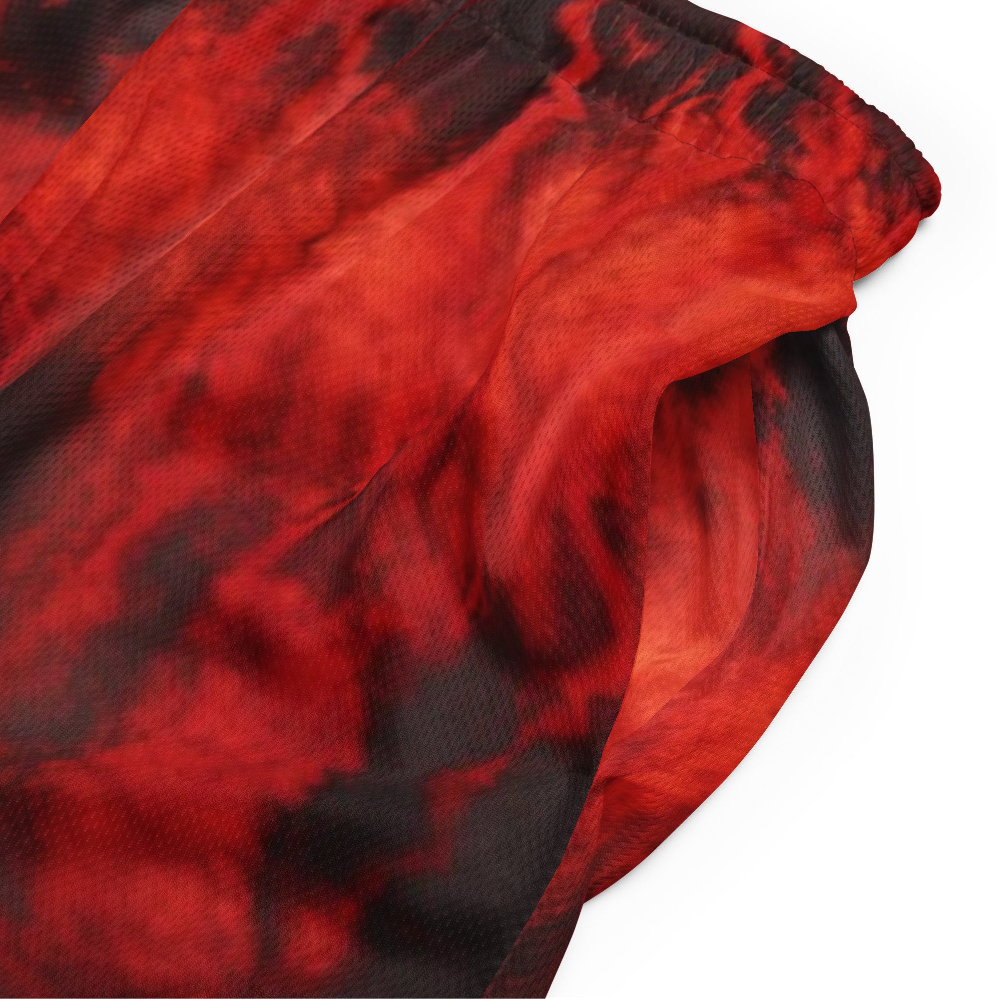 Retro Flame Red Unisex Mesh Shorts Bold and Bright Tie Dye Shorts for ...