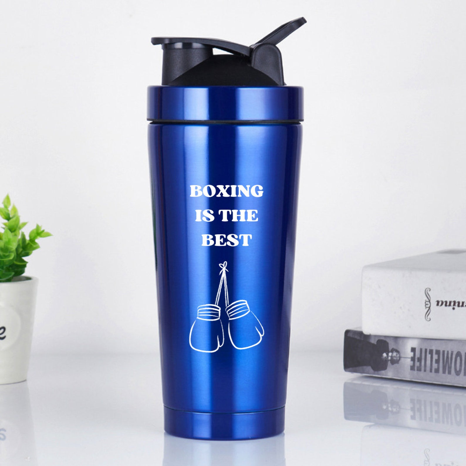 Boxing Tumbler Boxing Lover Gifts Custom Name Boxing Protein Shaker ...