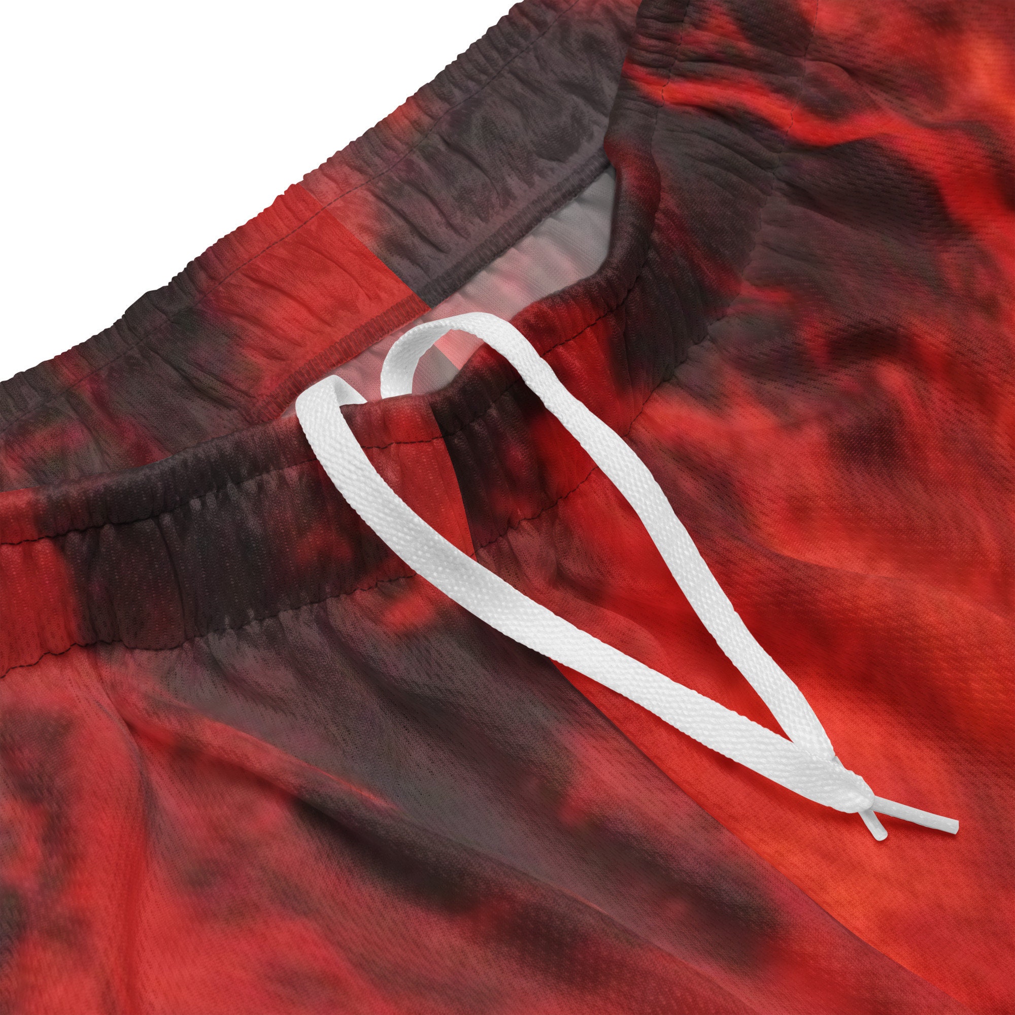 Retro Flame Red Unisex Mesh Shorts Bold and Bright Tie Dye Shorts for ...