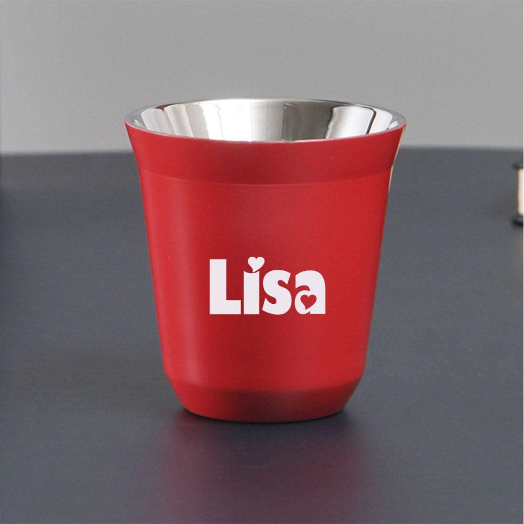 Personalized Espresso Cup Glass | Stainless Steel Espresso Saucer Cup ...