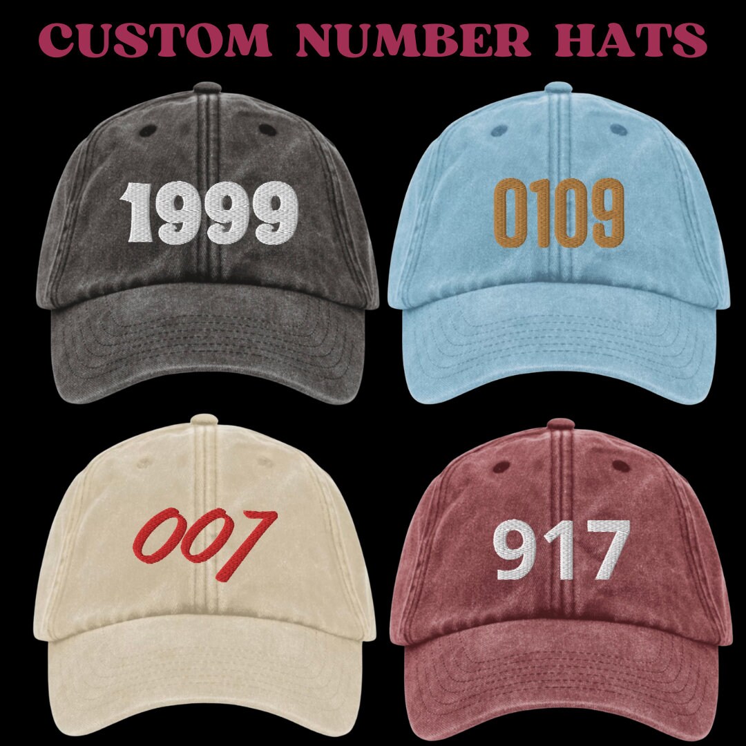 Custom Number Hat Custom Number Jersey Custom Birth Year Hat - Etsy