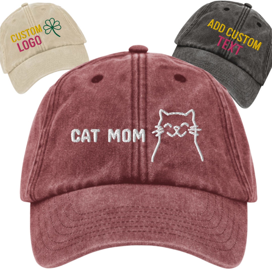 Cat Mom Funny Hat, Custom Hat for Cats, Custom Hats for Cat Ladies ...