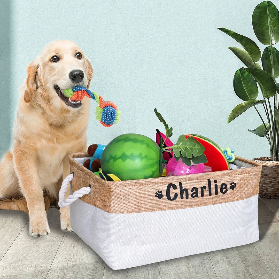 Pet Storage Box With Custom Name | Pet Storage Basket | Pet Storage ...