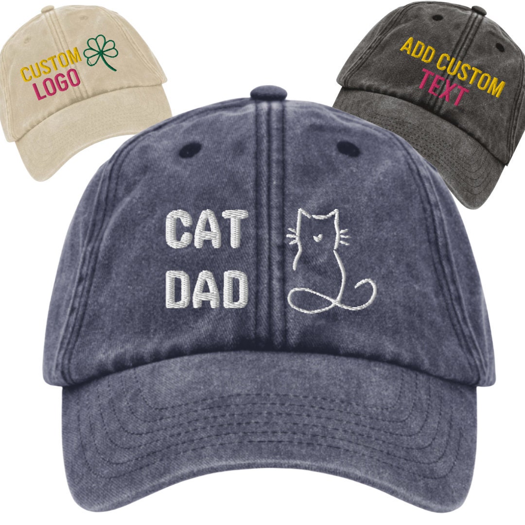 Cat DAD Funny Hat, Custom Hat for Cats, Custom Hats for Cat Lovers ...