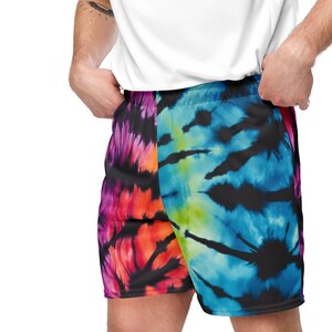 Rainbow Eclipse Unisex Mesh Shorts| Bold and Bright Tie Dye Shorts for ...
