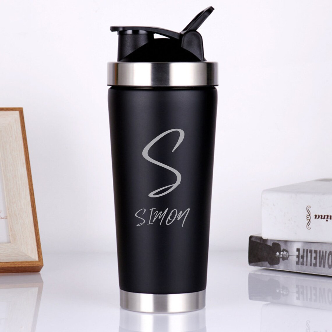 Custom Initial Protein Shaker Bottle | Personalized Name | Birthday ...
