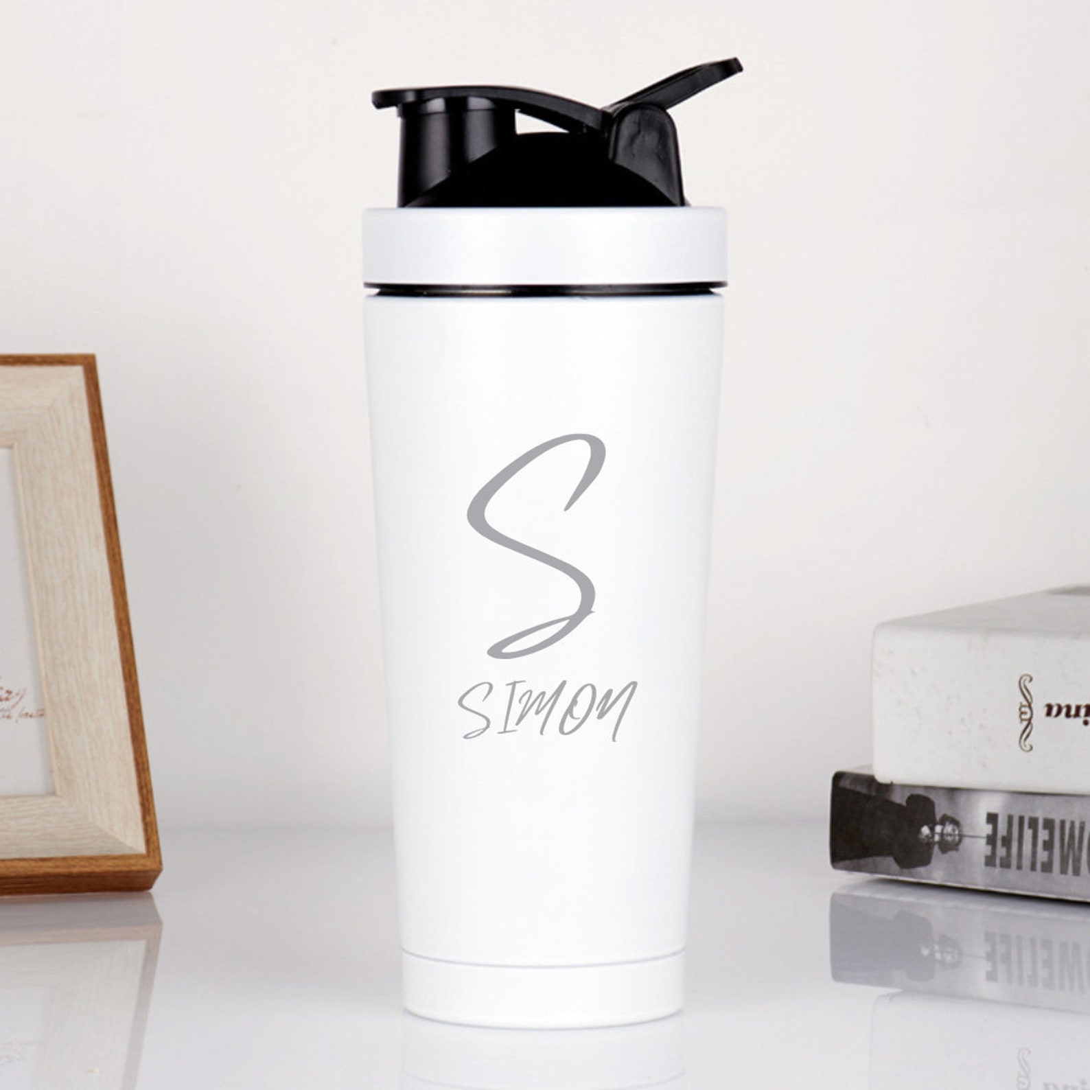 Custom Initial Protein Shaker Bottle | Personalized Name | Birthday ...