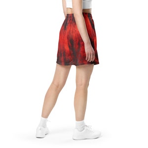 Retro Flame Red Unisex Mesh Shorts| Bold and Bright Tie Dye Shorts for ...