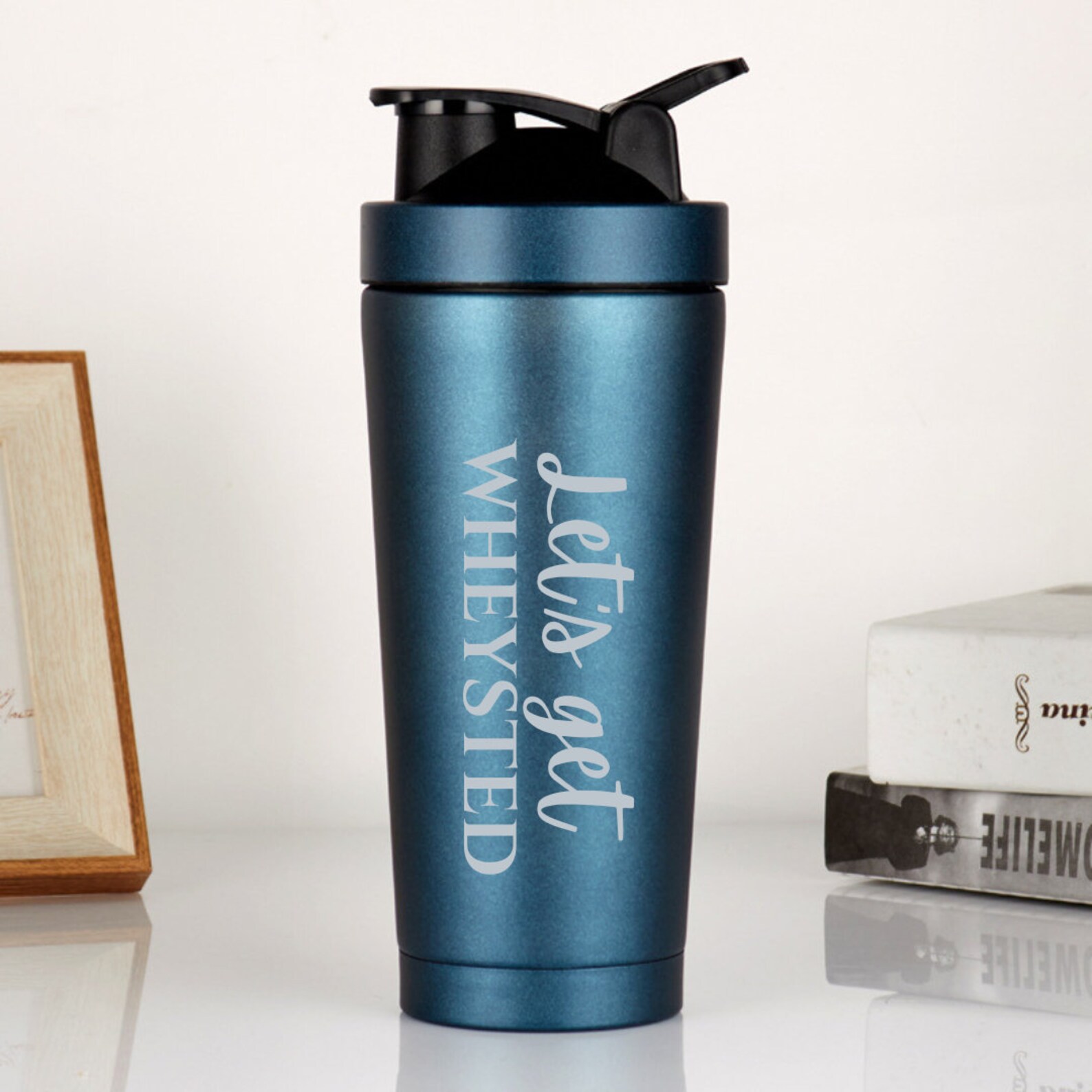 Let's Get WHEYSTED Protein Shaker Bottle, Birthday Gifts Gym Lovers ...
