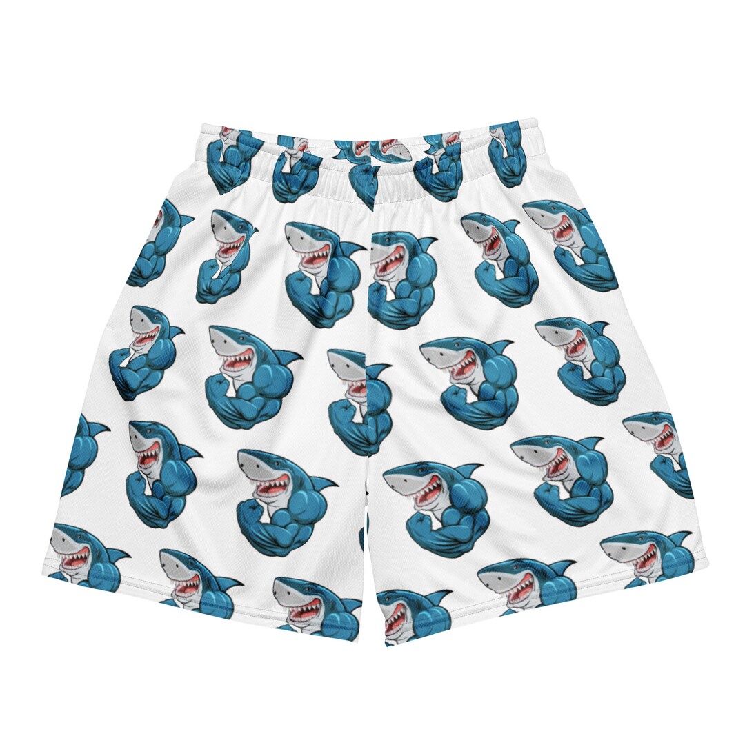Gym Muscular Shark Unisex Mesh Shorts Gym Muscle Shorts Gym Shark ...