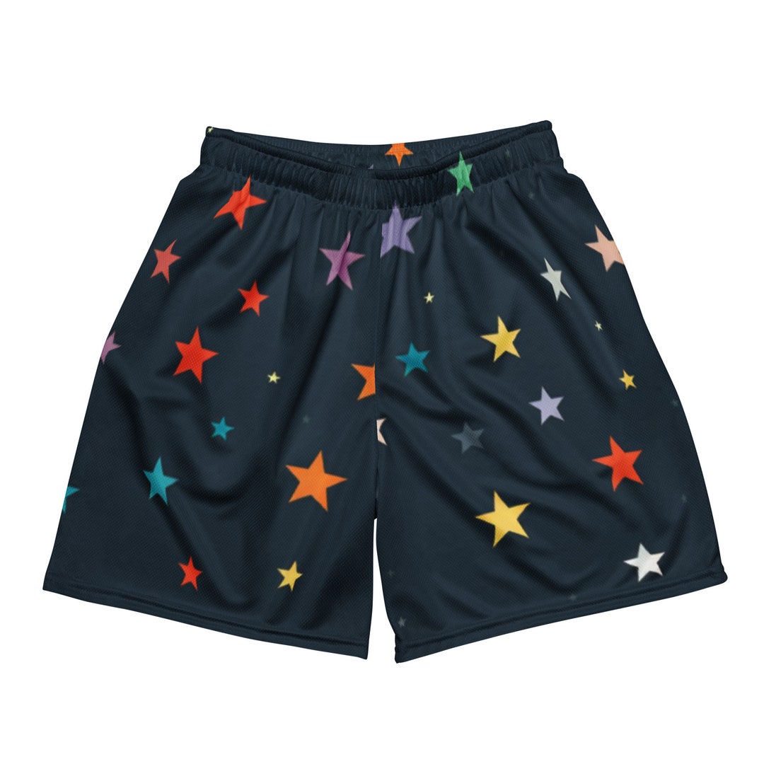 Stars Blue Unisex Mesh Shorts | Magical Stars Shorts for Men Women ...