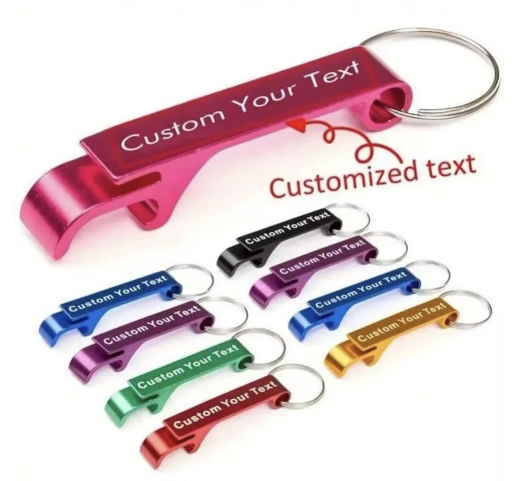 Custom Name Keychain Bottle Opener | Custom Logo Bottle Openers | Personalized Engraving Bottle ...