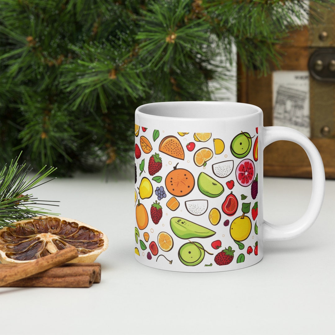Fruit Pattern Mug Cute Fruits Travel Mug Fruits Mug Gift for Him Her ...