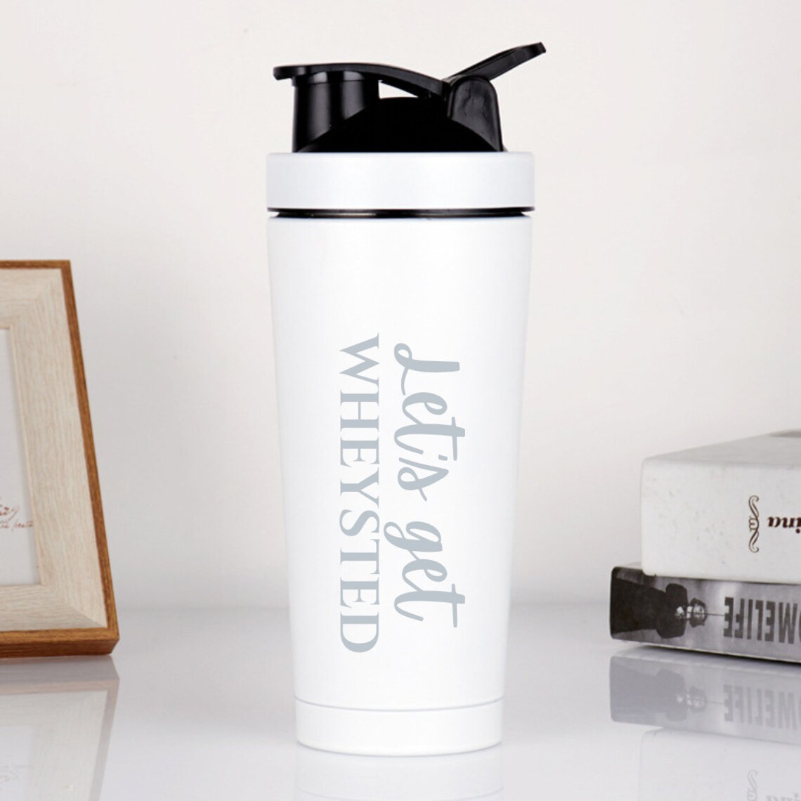 Let's Get WHEYSTED Protein Shaker Bottle, Birthday Gifts Gym Lovers ...