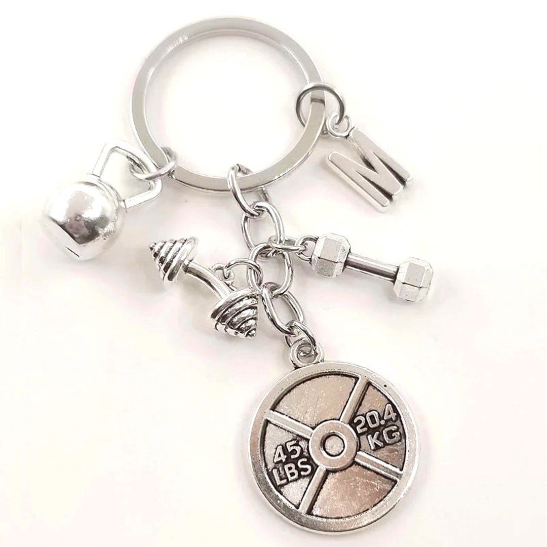 Gym Keychain Dumbbell Weight Plate Kettlebell for Gym Bro ...