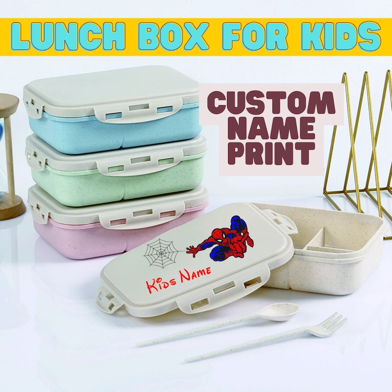 Personalized Lunch Box Children Custom Name Lunch Box for Kids Bento ...