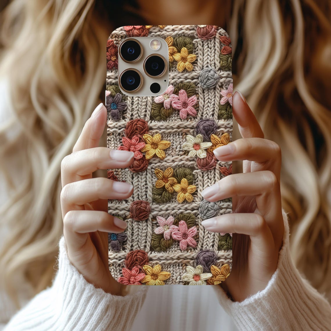 IPhone 17 Case Pretty Pastel Fall Sweater Knit 3D Pattern, Cottagecore ...