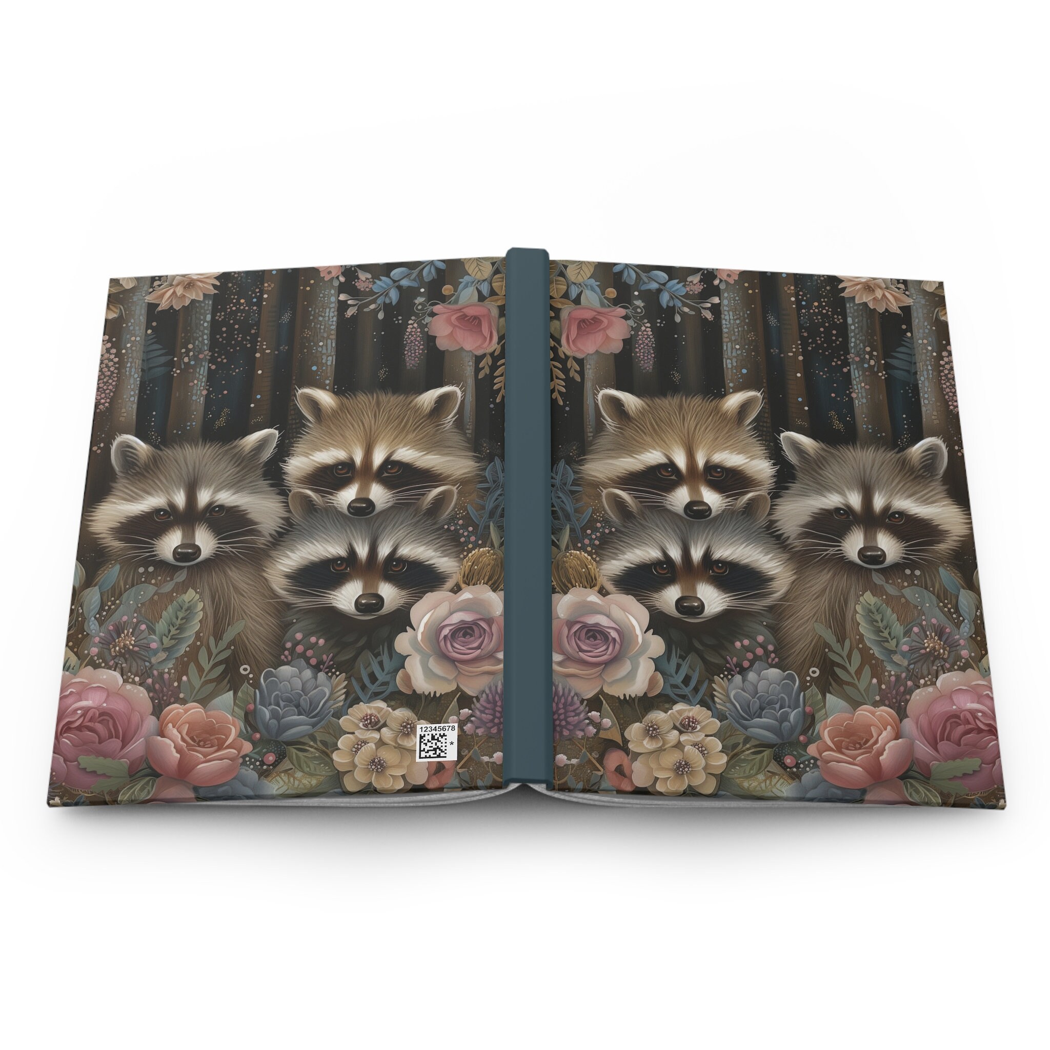 Personalized Raccoon Journal, Nature Lover, Forest Notebook, Flowers ...