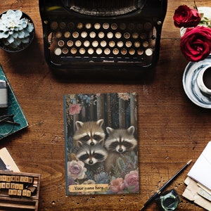 Personalized Raccoon Journal, Nature Lover, Forest Notebook, Flowers ...