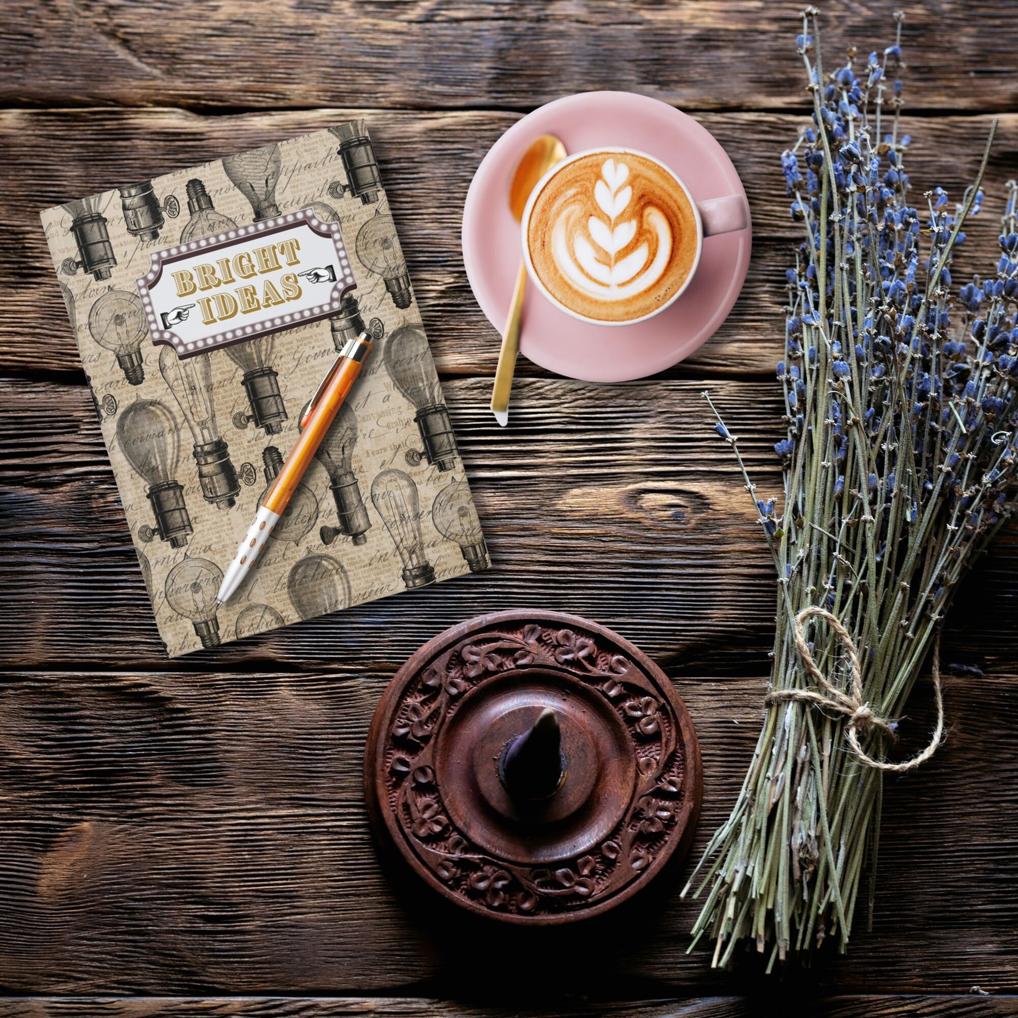 Idea Notebook Journal, "bright Ideas", Edison Lightbulb, Hardcover W ...