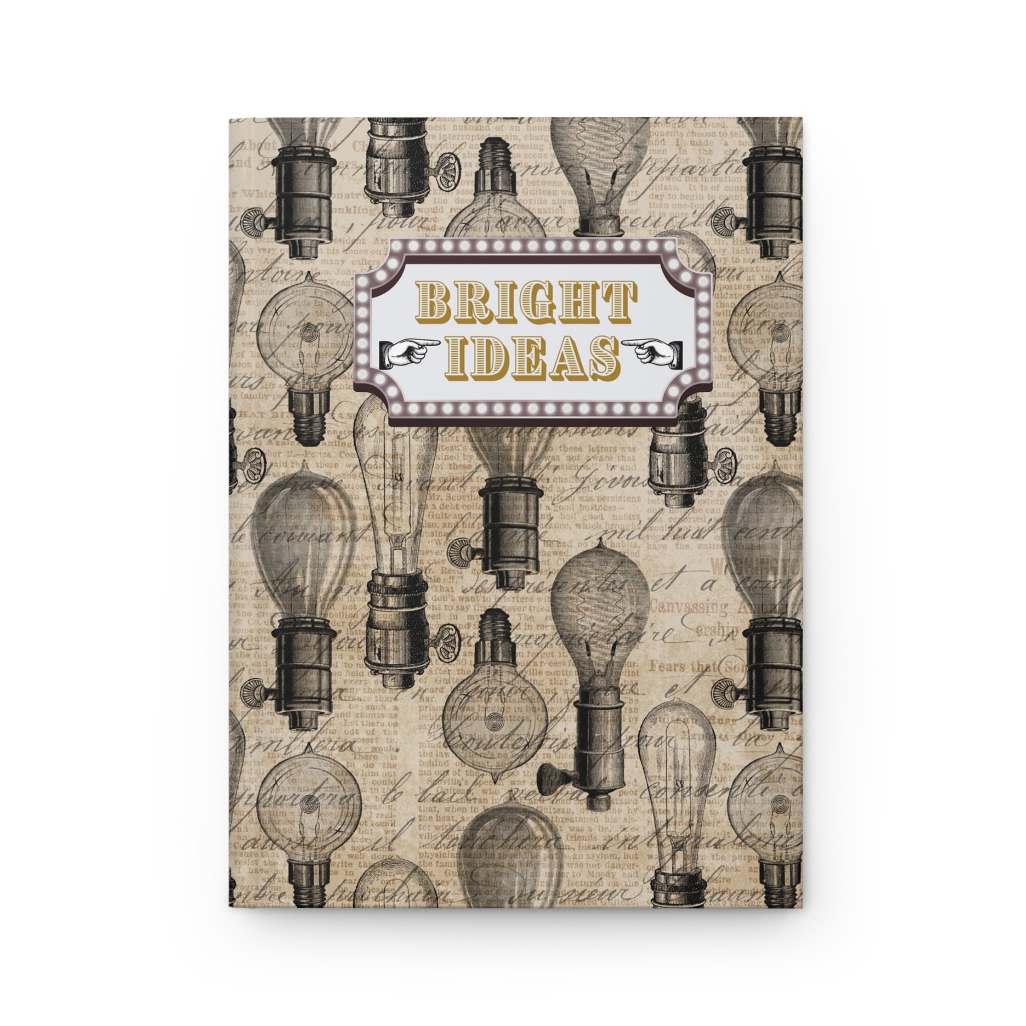Idea Notebook Journal, "bright Ideas", Edison Lightbulb, Hardcover W ...