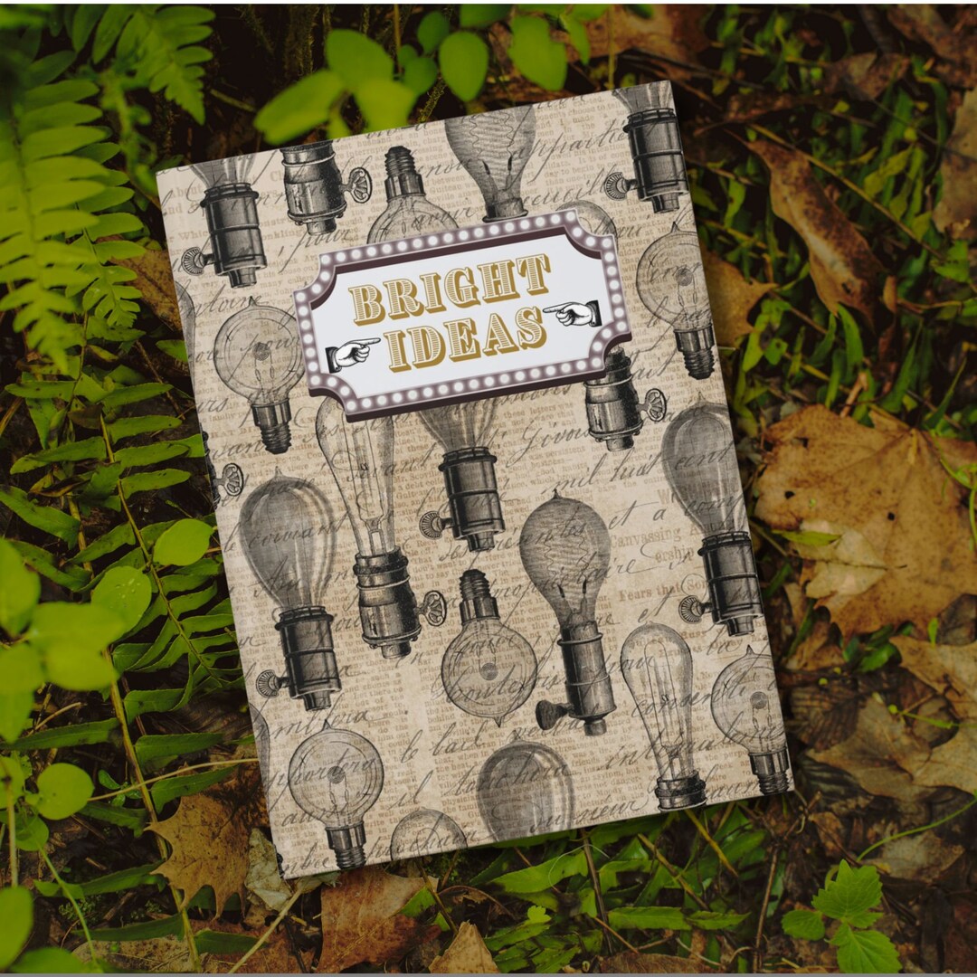 Idea Notebook Journal, "bright Ideas", Edison Lightbulb, Hardcover W ...