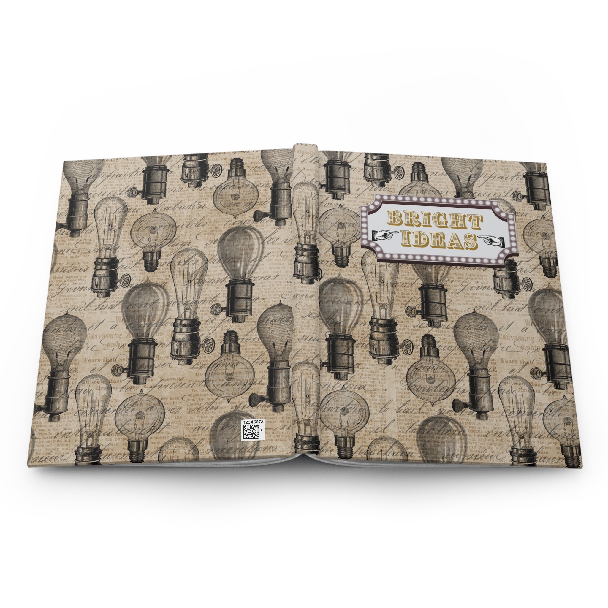 Idea Notebook Journal, "bright Ideas", Edison Lightbulb, Hardcover W ...