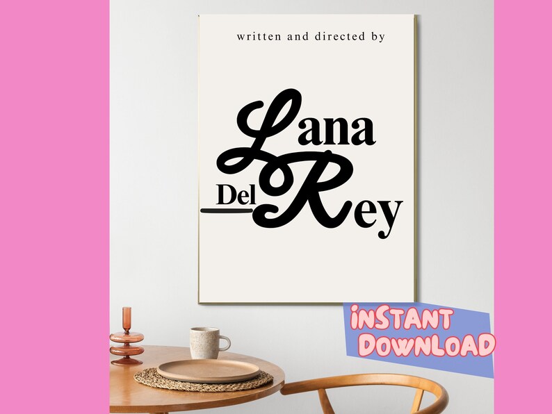 Printable Lana Del Rey Poster, Written and Directed By, Minimal Black ...