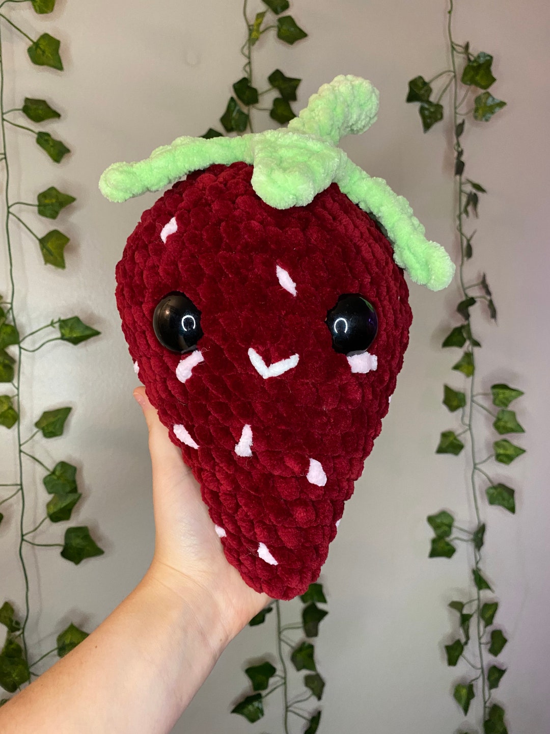 Large Crocheted Strawberry Plushie - Etsy