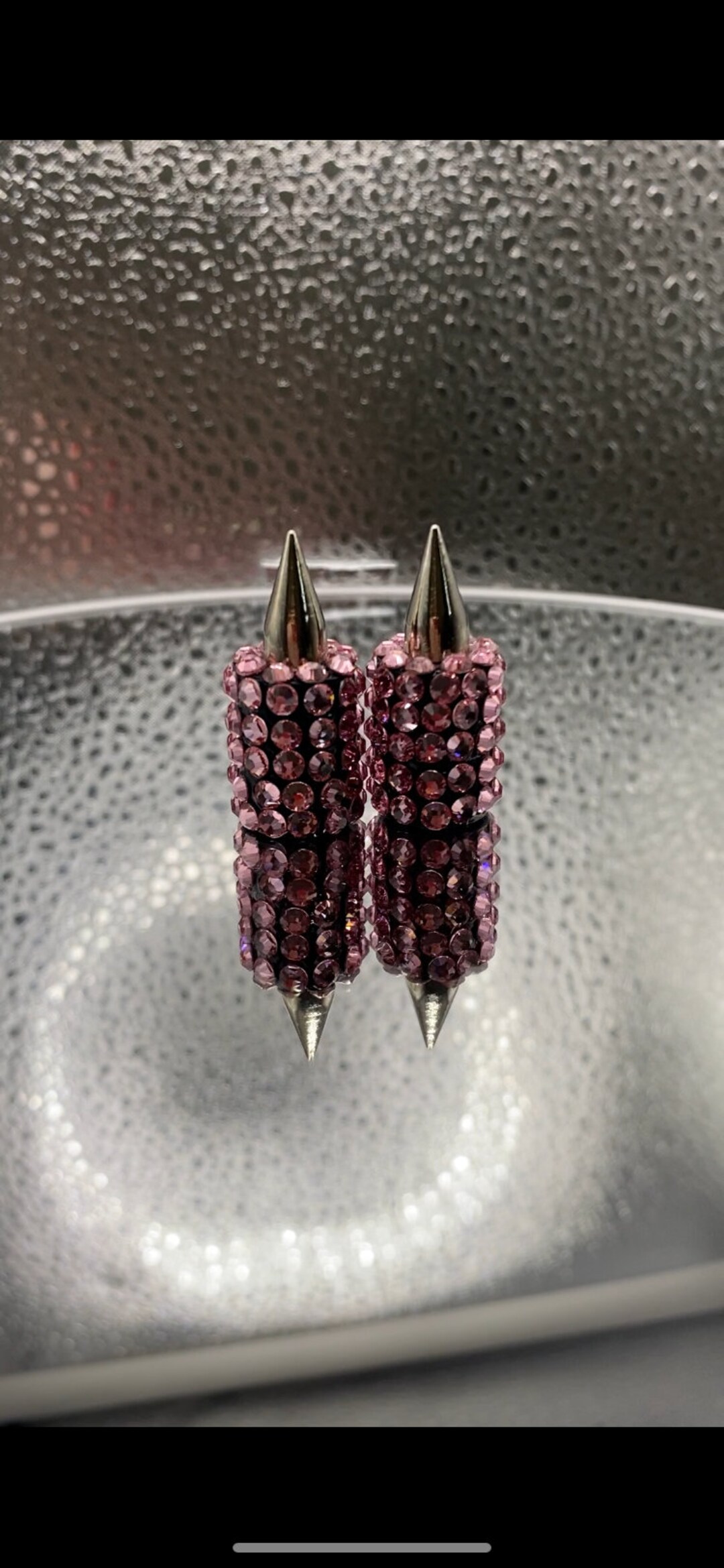 Pink Crystal Motorcycle Tire Valve Covers: Spikes or Sugar Skull - Etsy