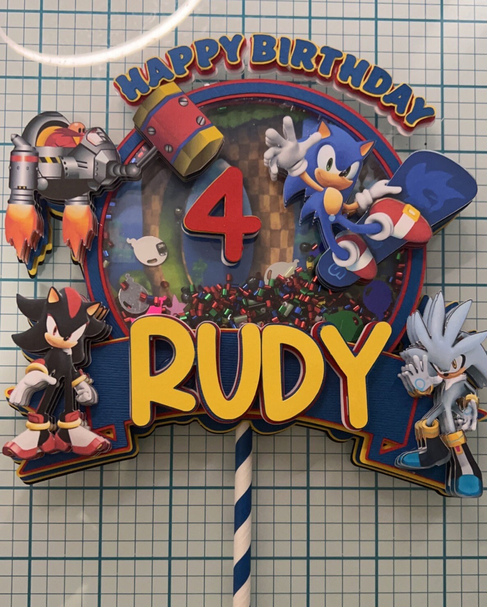 Sonic 3d Shaker Cake Topper Sonic Cake Topper Sonic Birthday - Etsy