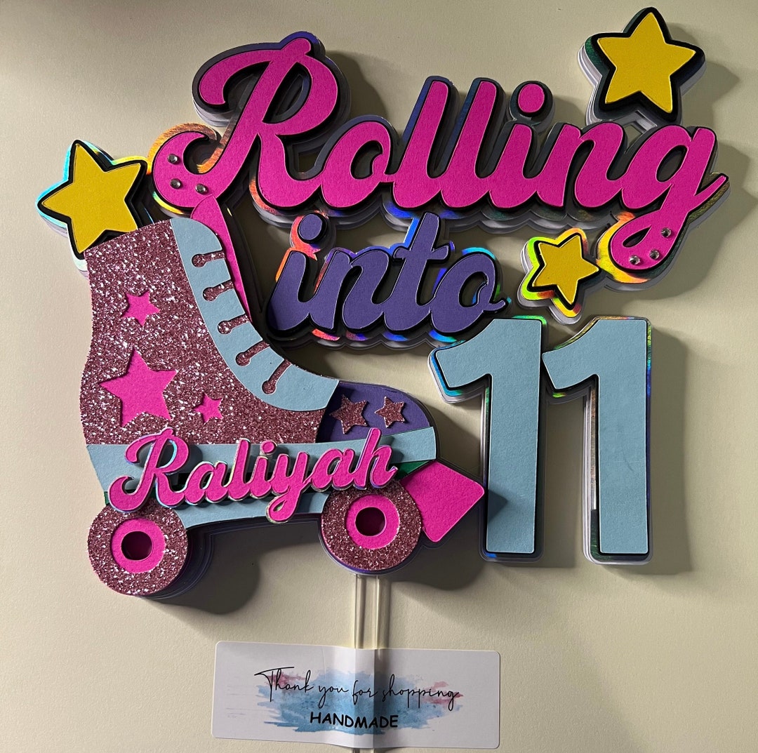 Roller Skate Cake Topper, Cake Topper, Skate Topper, Skate Birthday ...