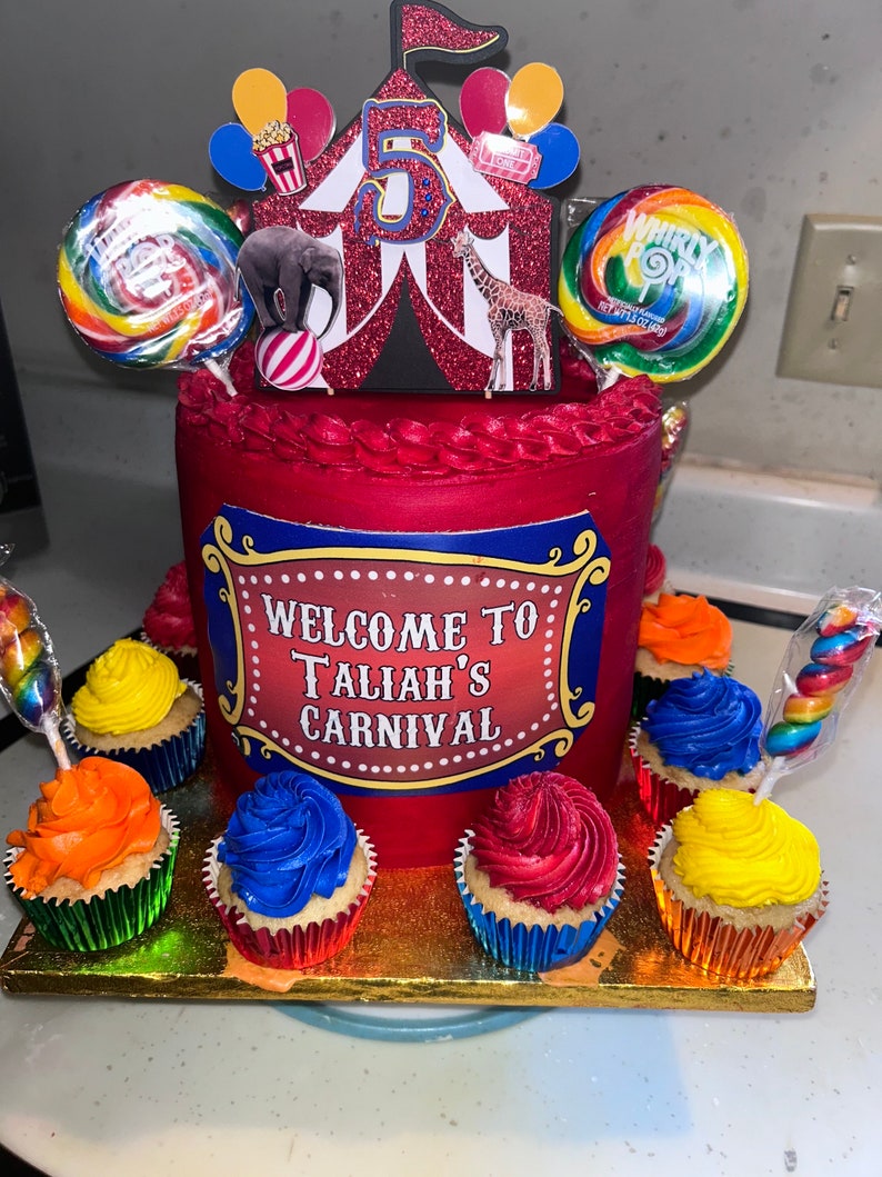Carnival/circus Cake Topper, Circus Themed Cake Topper, Carnival Themed ...