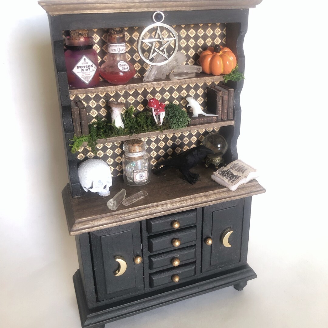 Miniature Witch Cabinet 1 12 Scale Halloween Furniture Artisan