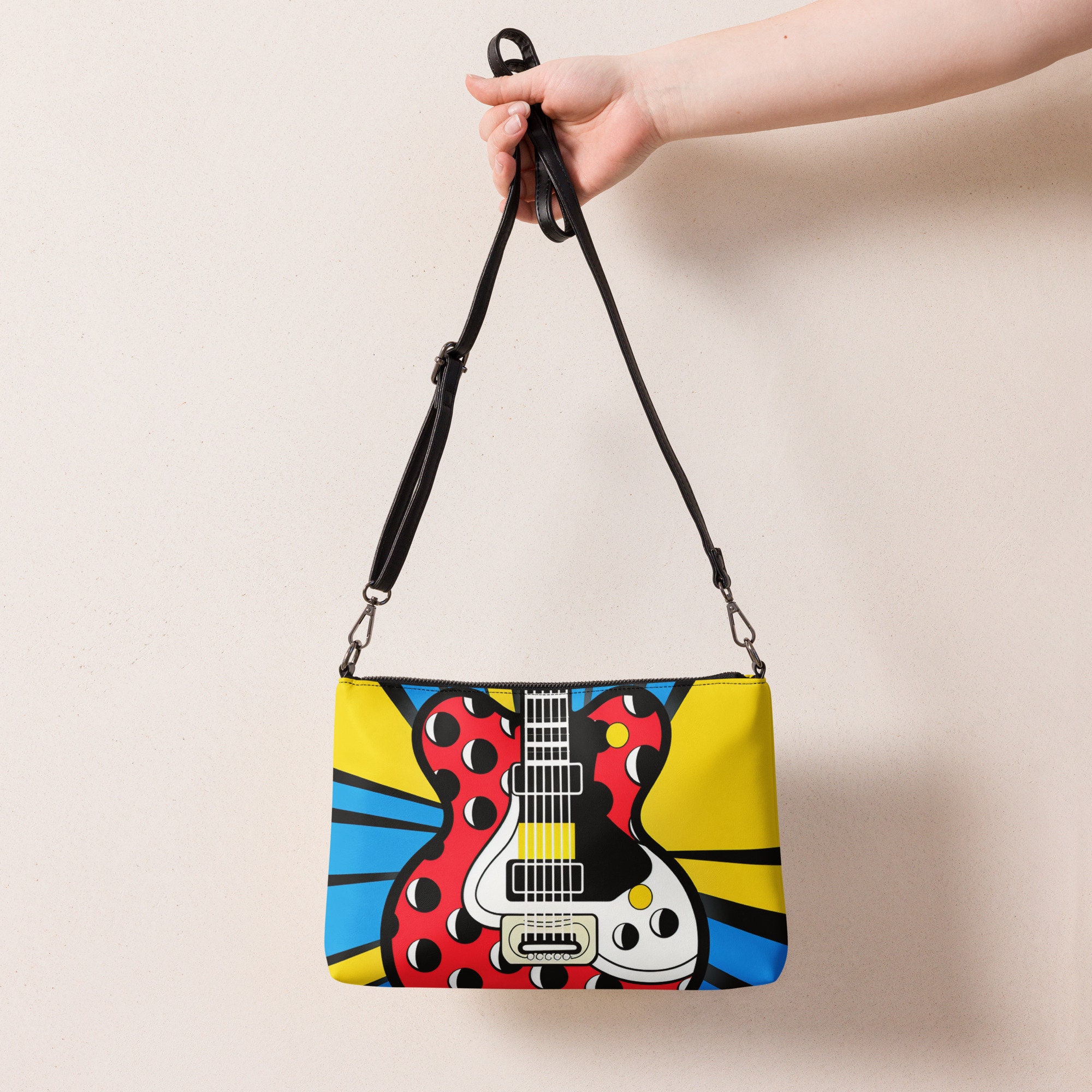 Rock a Roll Guitar Pop Art Purse Guitar Retro Purse Music Fan Concert ...