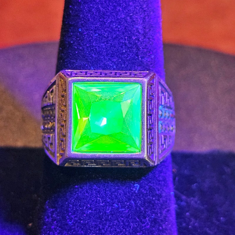 Uranium Glass Rings Men - Etsy UK