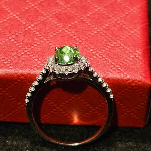 Uranium Glass Oval Cut Ring Size 4 Through 10.5 in New Sterling Silver ...
