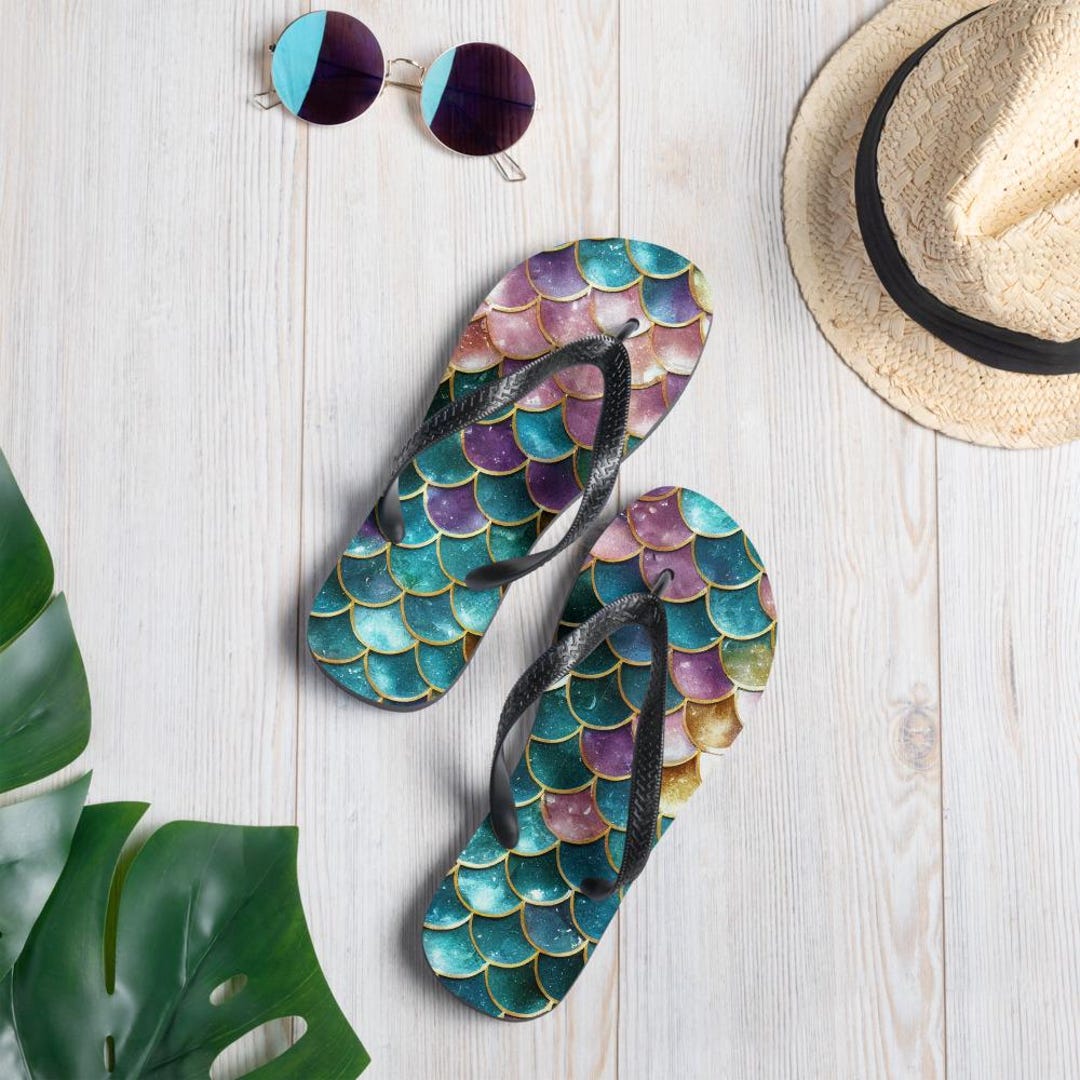 Mermaid Flip-flops - Etsy