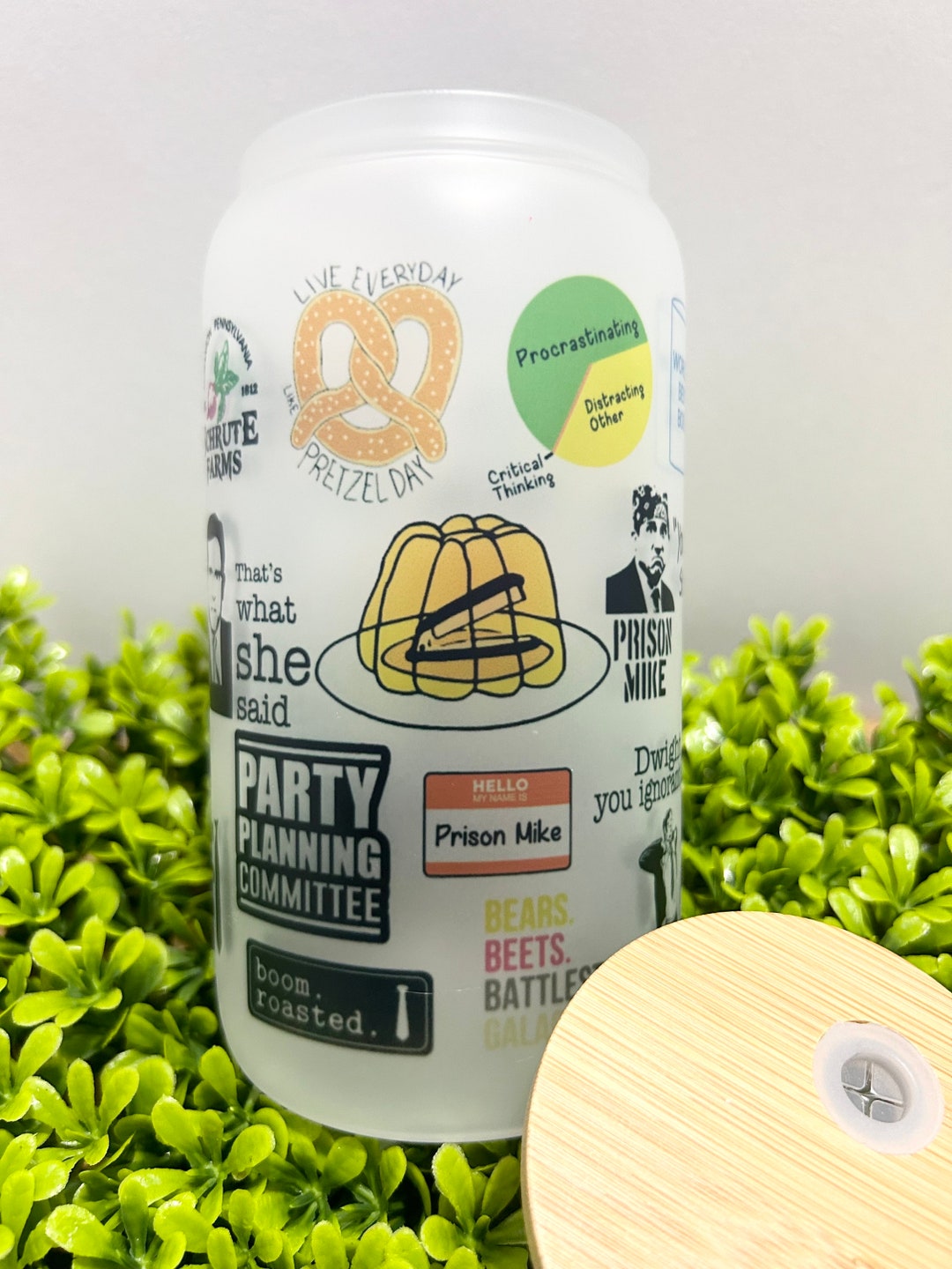 Frosted Glass Cup. the Office Inspired. Quotes Travel Cup. Tumbler With ...