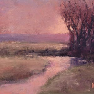 Framed Sunset Painting Small Original 4x6 Soft Pastel on Paper ...