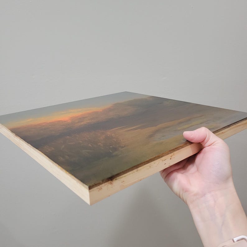 Framed Bayou Sunset Painting - 12x12 Inches Oil on Panel, Original ...