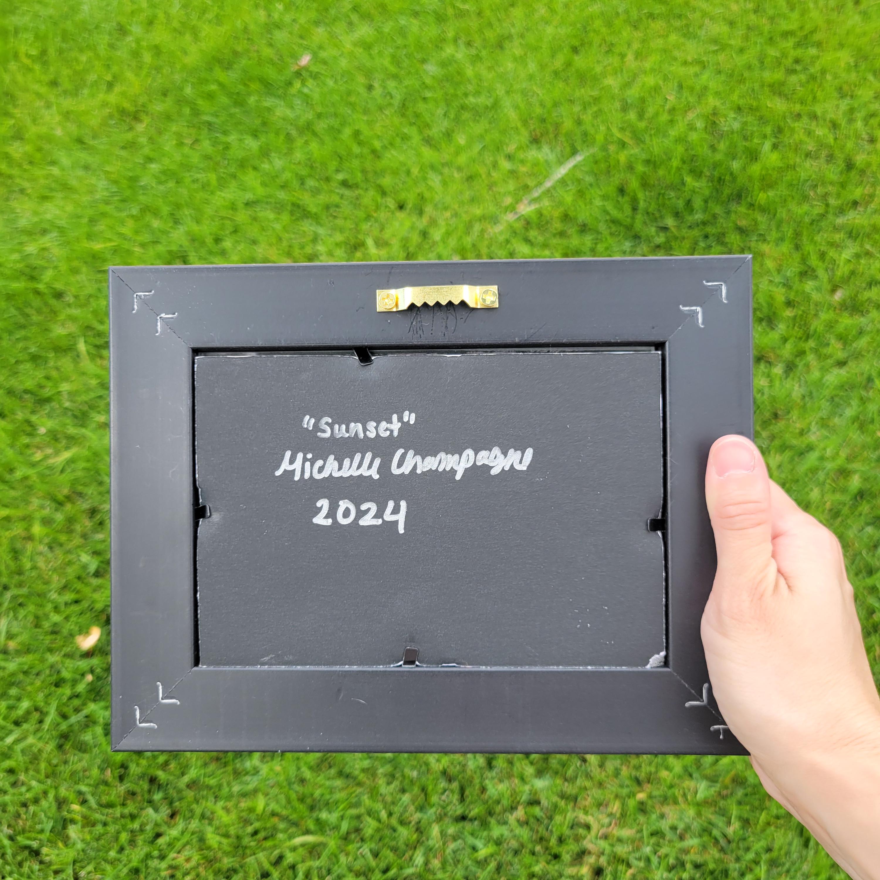 Framed Sunset Painting Small Original 4x6 Soft Pastel on Paper ...