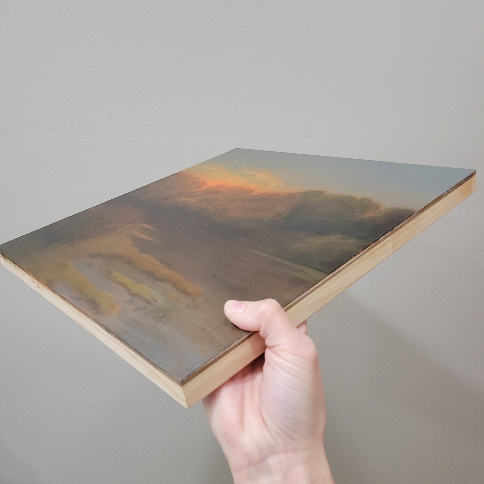 Framed Bayou Sunset Painting - 12x12 Inches Oil on Panel, Original ...