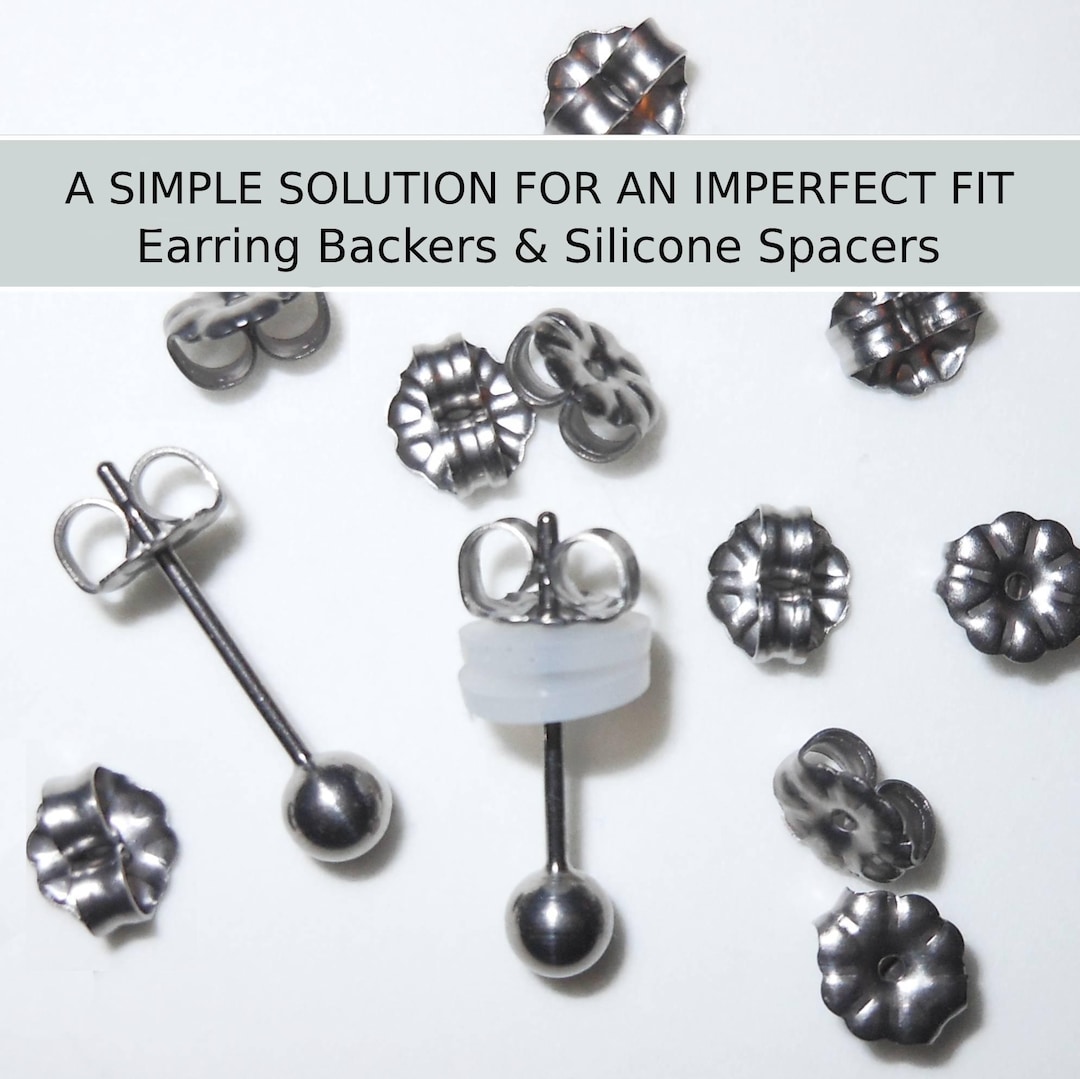 Extra Titanium Post Backs & 1MM Silicone Spacers...pure Grade 1 ...