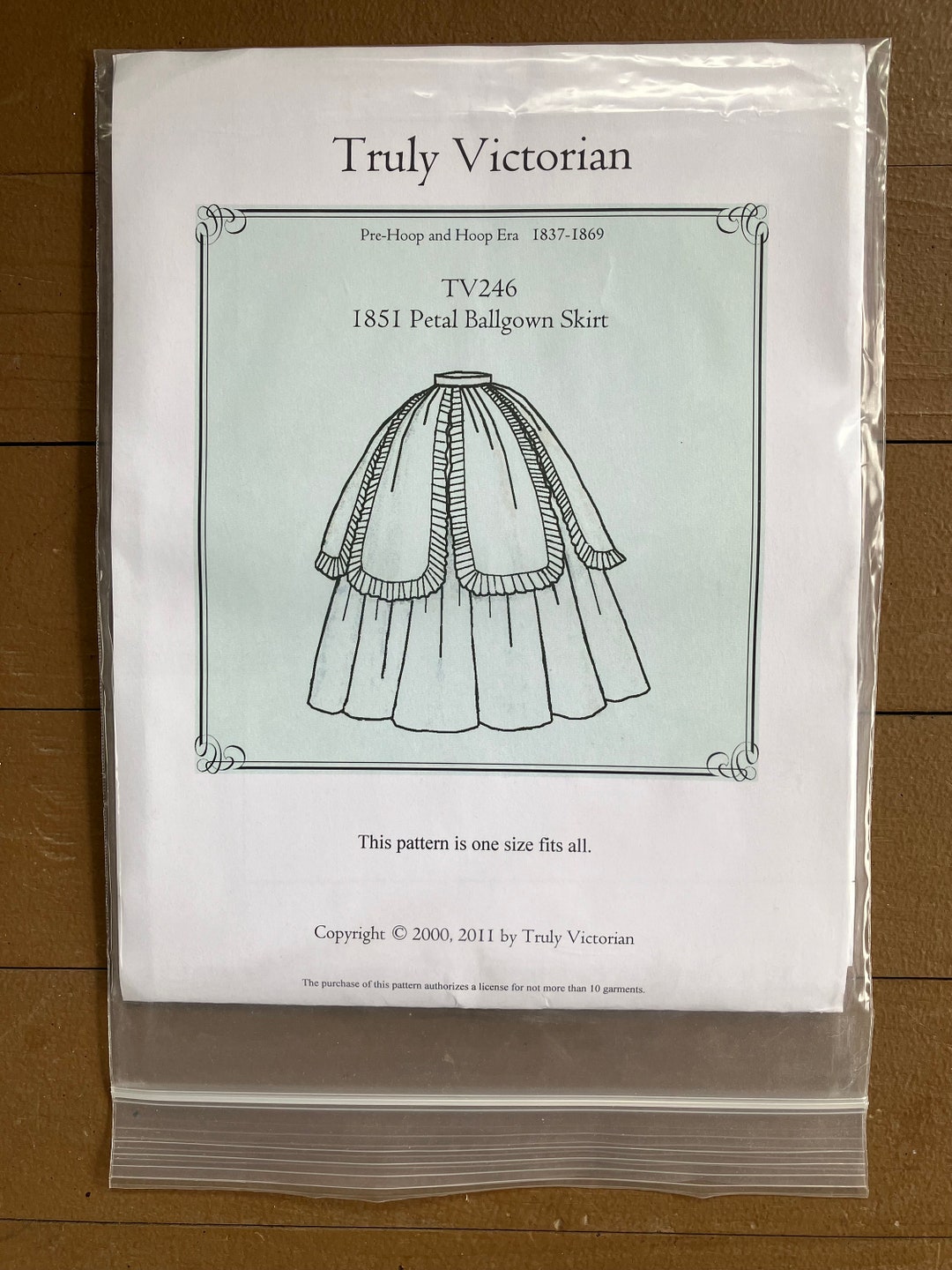 Truly Victorian TV246 1851 Petal Ballgown Skirt Pattern Multiple Sizes ...