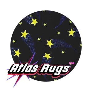 Shooting Stars Round Rug, Star Home Decor, Celestial Rug, Star Playmat ...