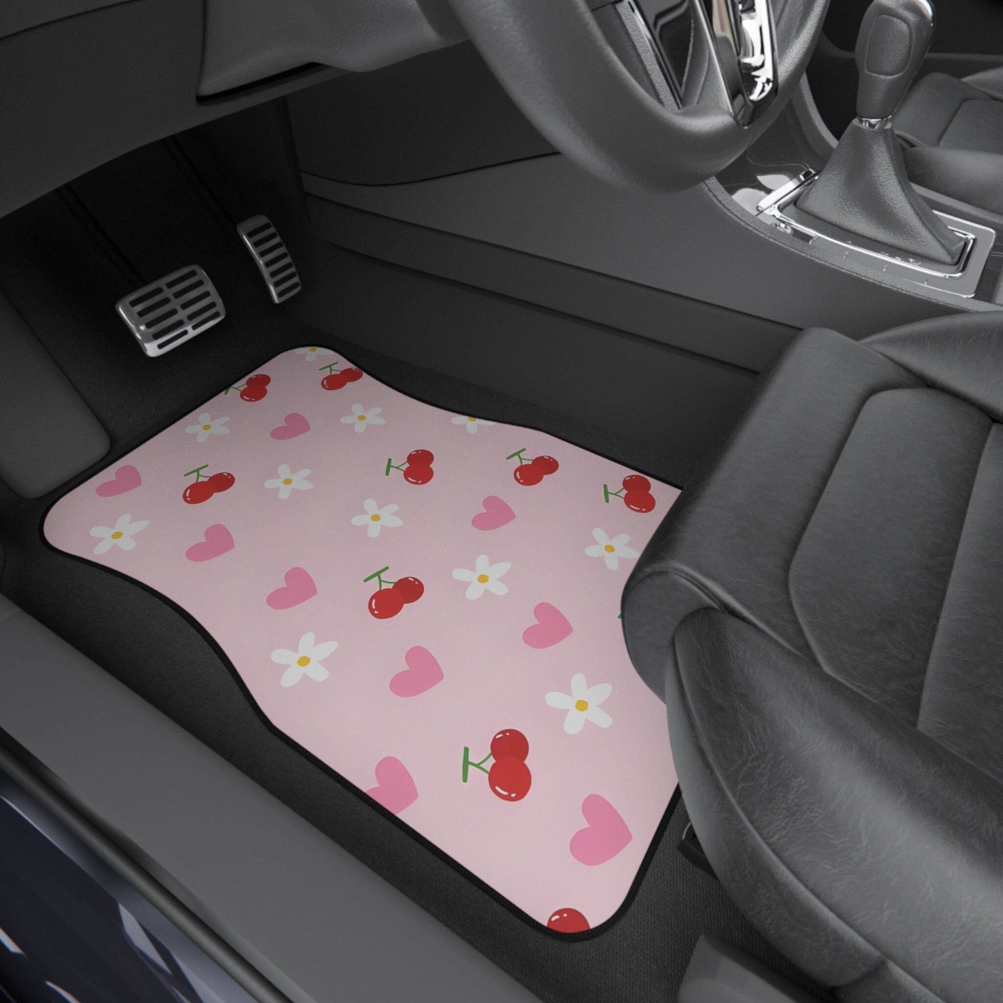 Cherry and Heart With Flowers Car Floor Mats 2pcs Cherry Car - Etsy