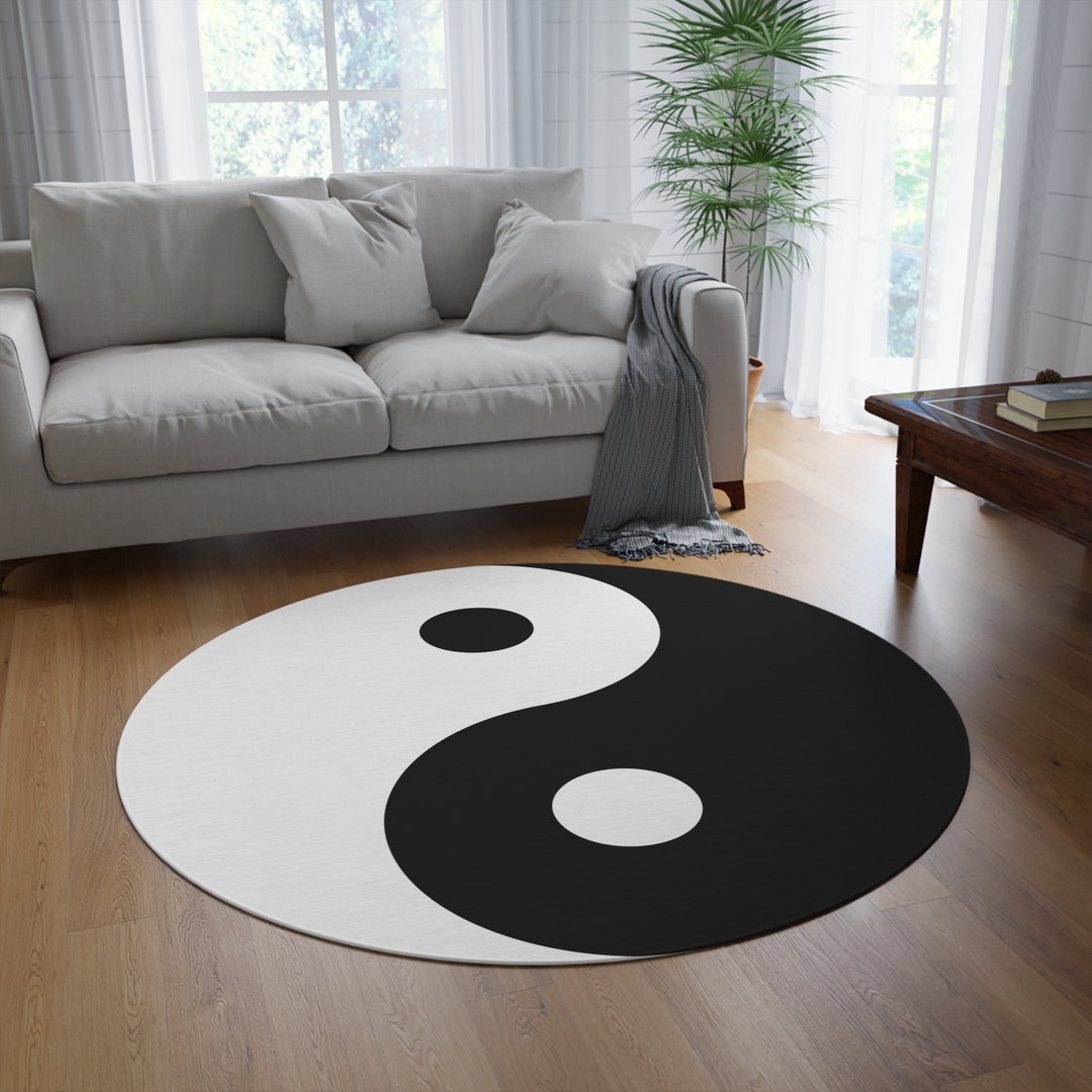 Ying Yang Rug, Peaceful Gift, Spiritual Gift, Ying Yang Decor, Rugs for ...