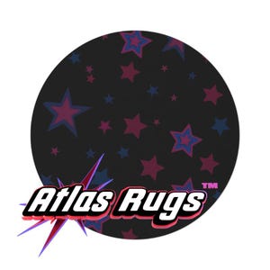Starry Round Nursery Rug, Star Nursery, Pink and Blue Star Rug ...